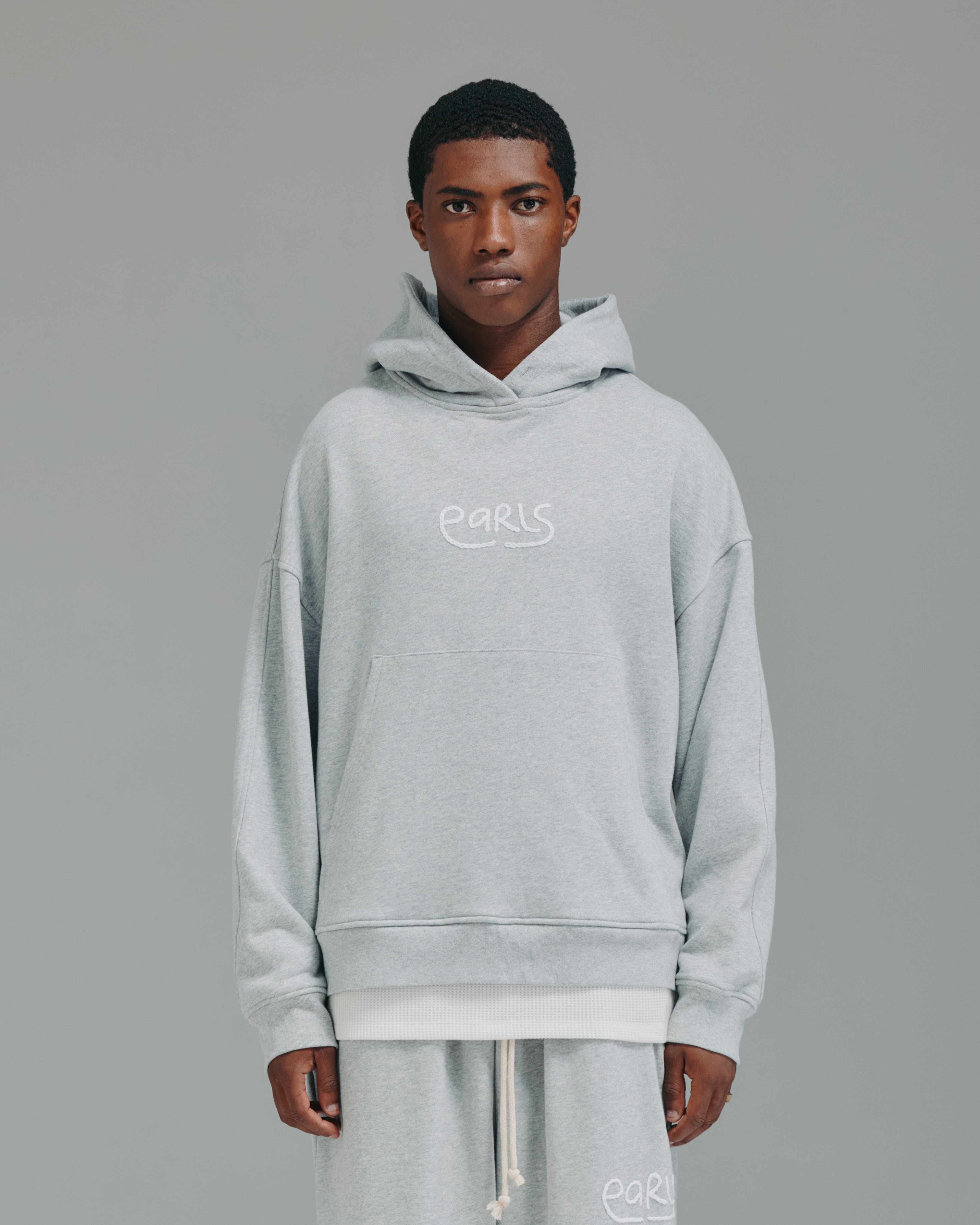 Thick Stitch Hood - Grey/White – Earls Collection